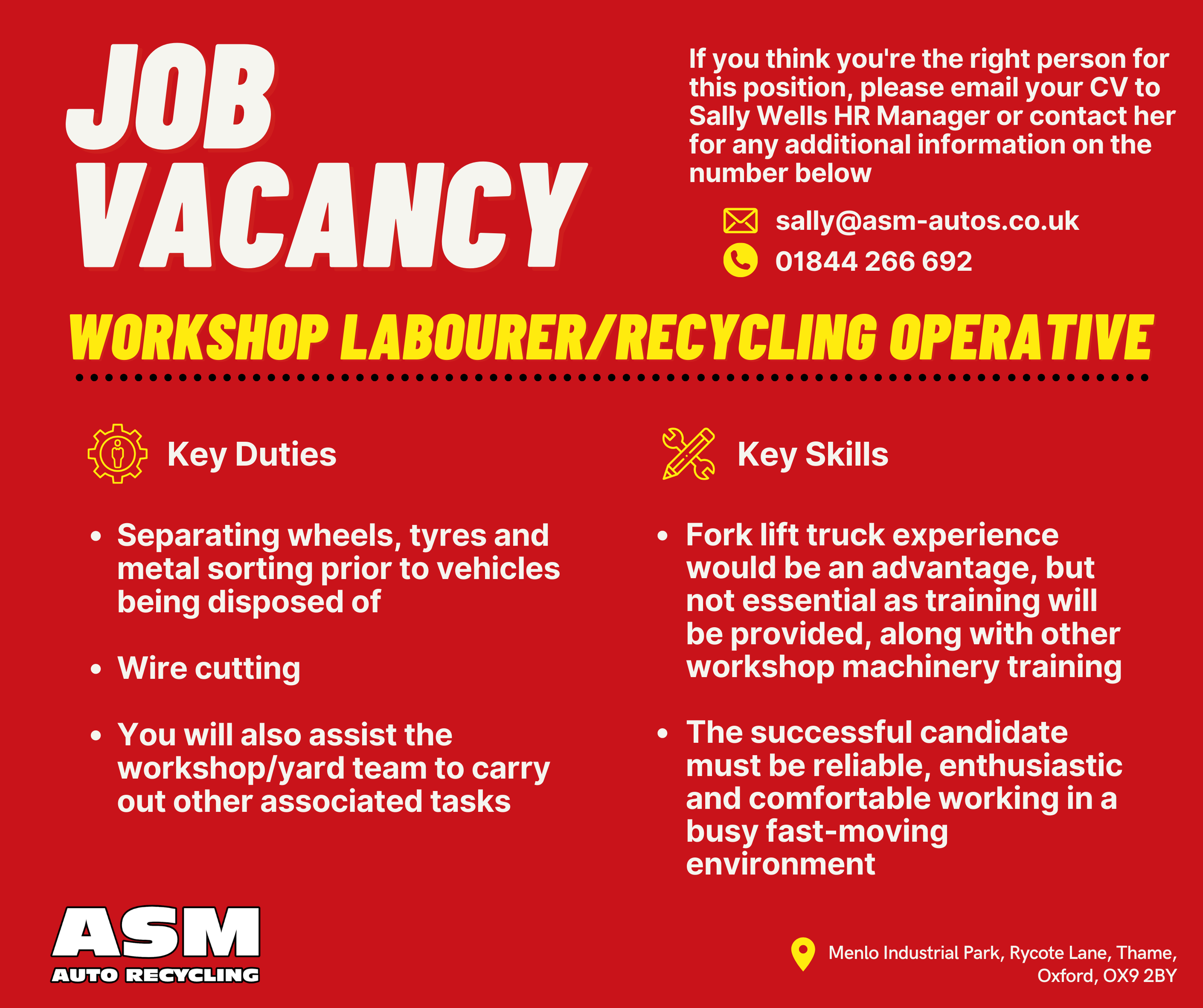 asm job - Thame Hub Thame Hub